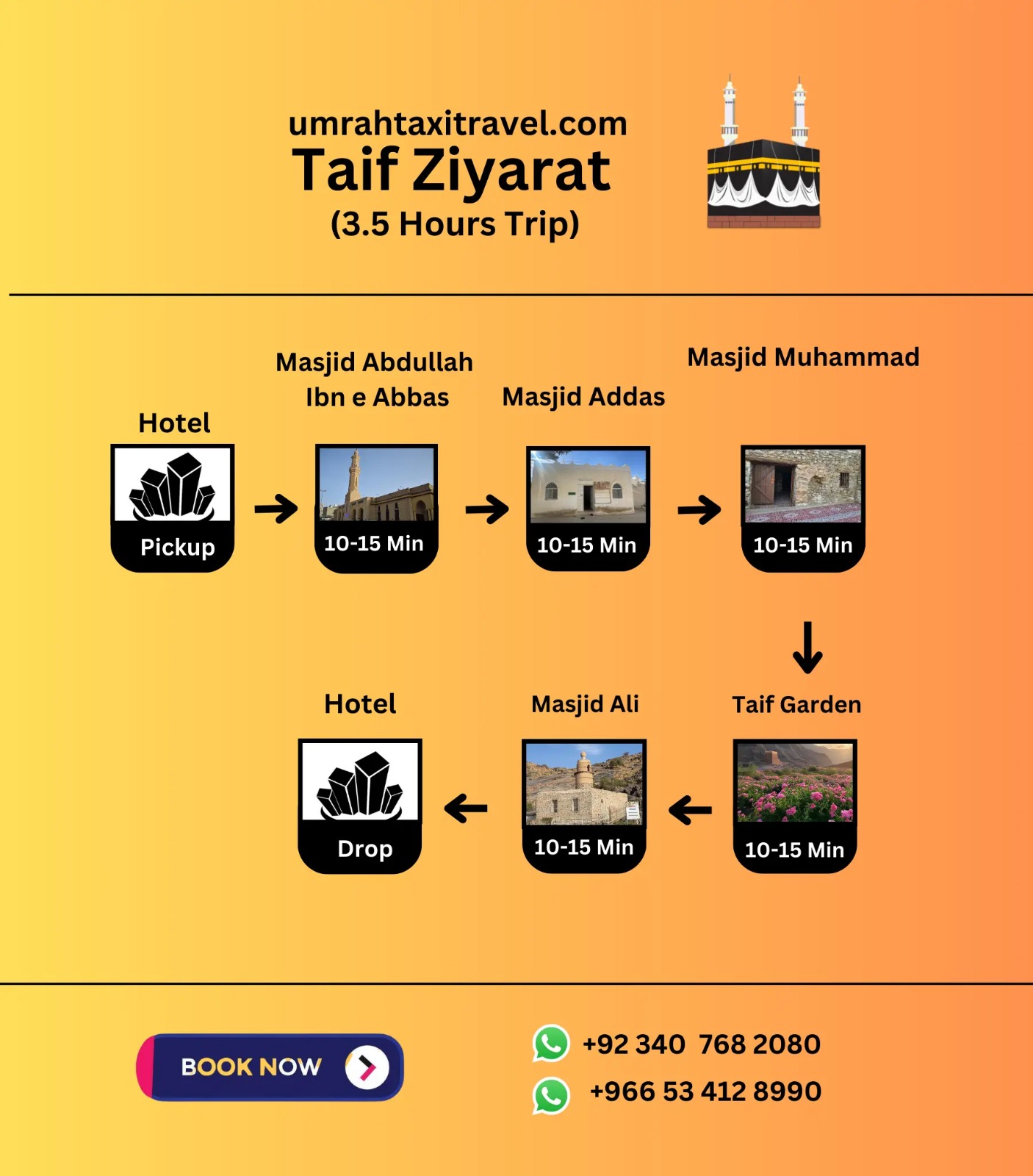 Makkah to Taif distance - Cheap Rates 2025 - Easy Booking